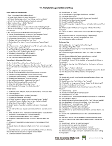 200 Prompts for Argumentative Writing