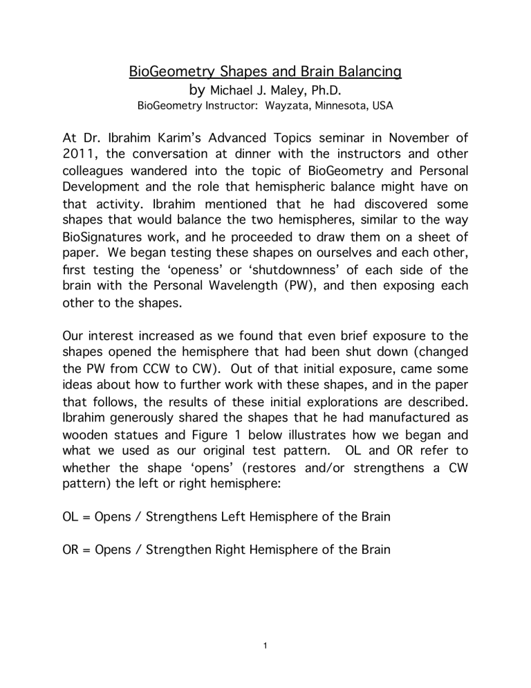 BioGeometry Shapes and Brain Balancing