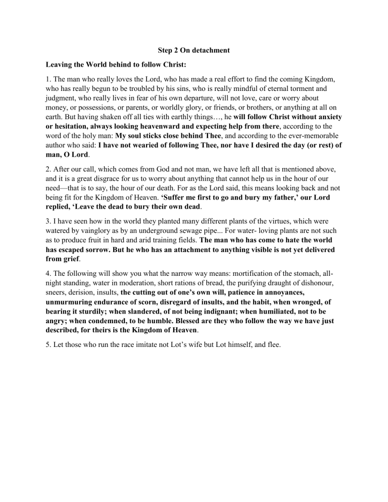 Step 2 On detachment