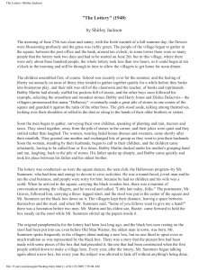 Literary analysis project example The Lottery
