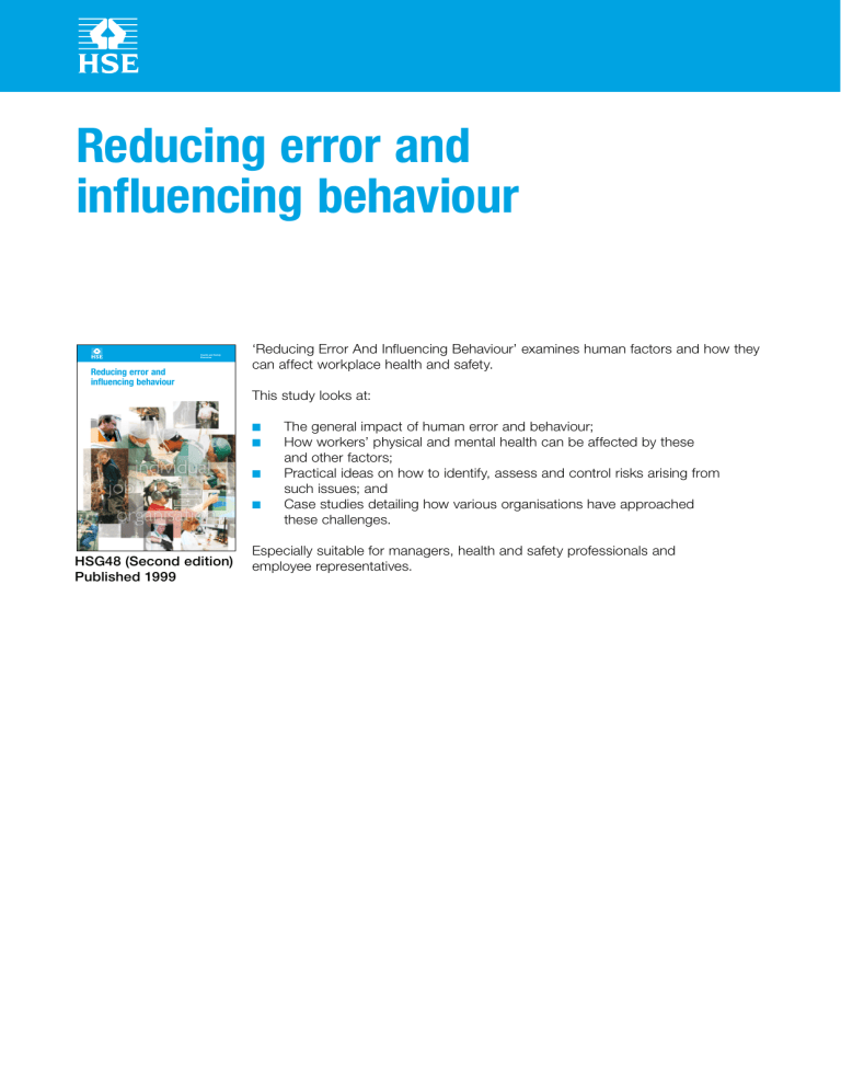 HSG48 Reducing error and influencing behaviour