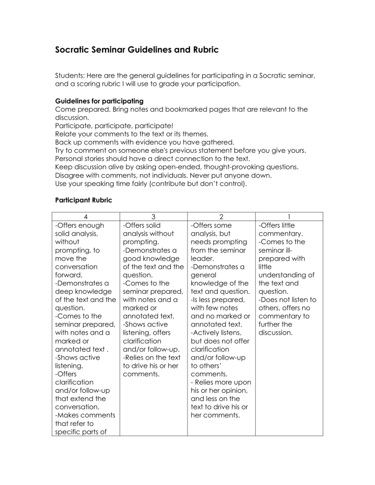 socraticseminarguidelinesandrubric
