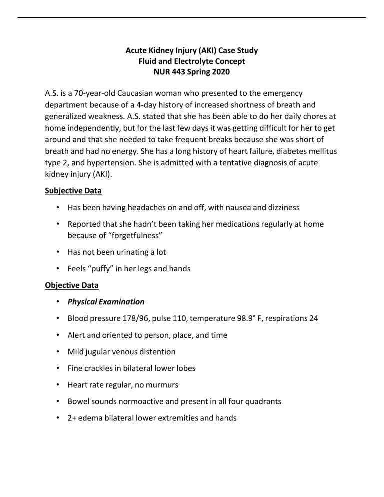 Acute Kidney Injury Case Study