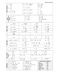 Physics formula sheet