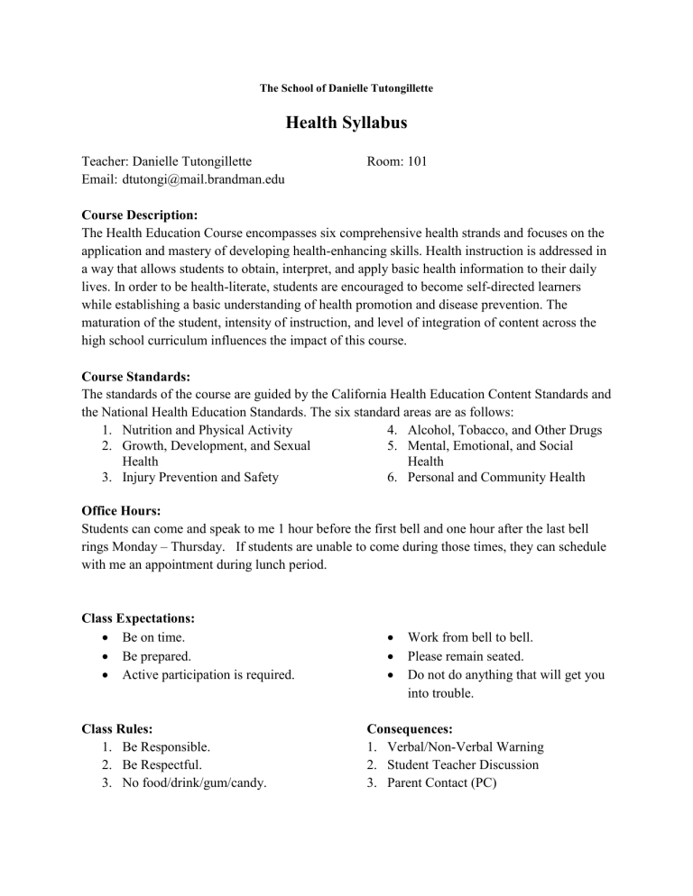 HealthSyllabus