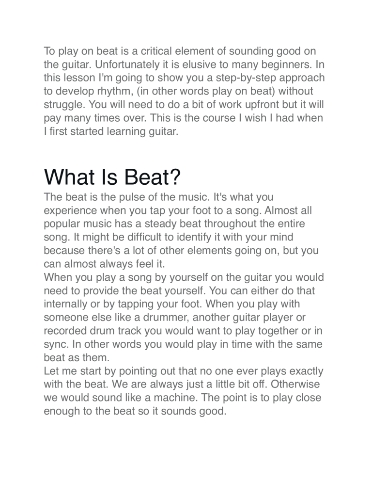Guitar Rhythm Lesson: Play On Beat - Step-by-Step Guide