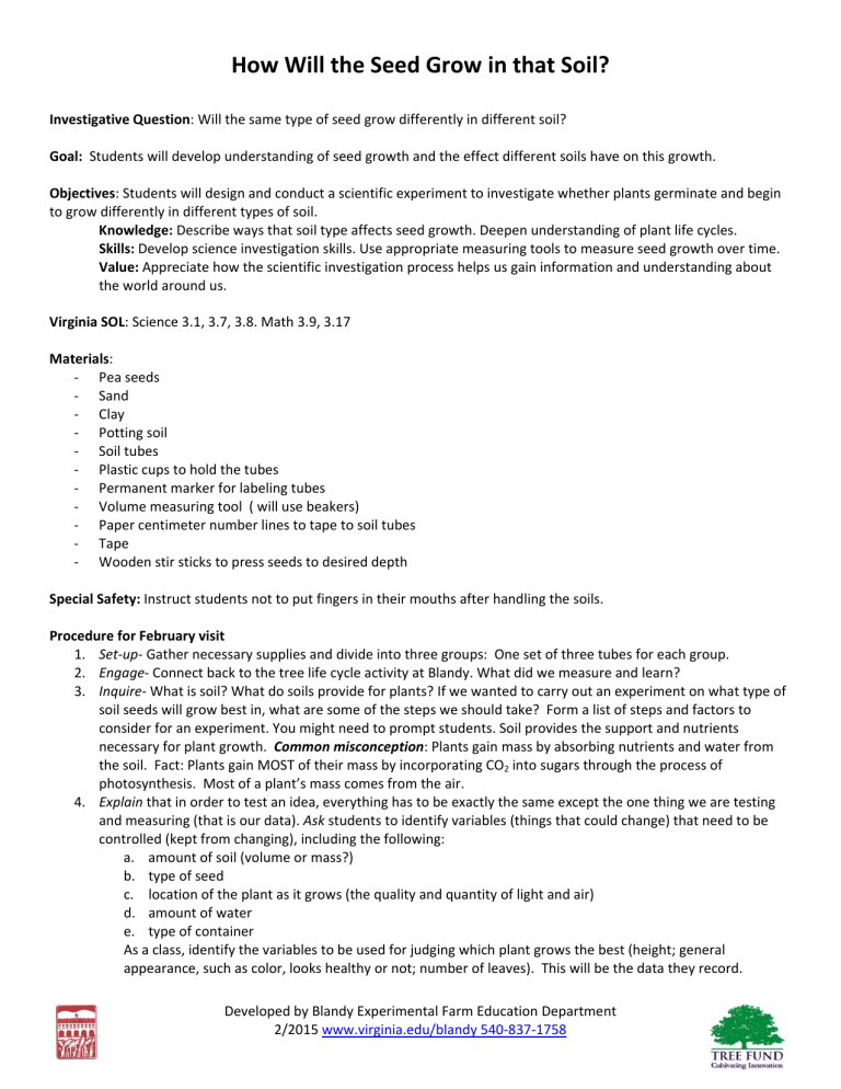 Seed Growth & Soil Types: Elementary Science Experiment