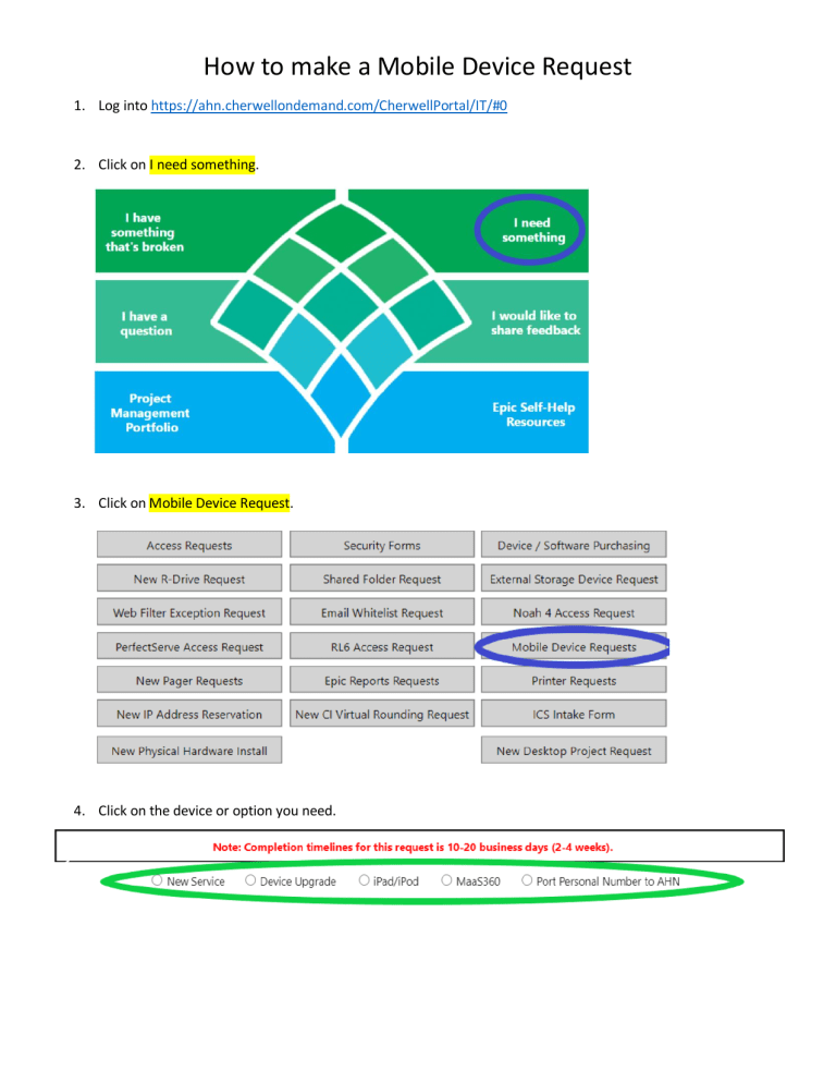 Mobile Device Request Guide