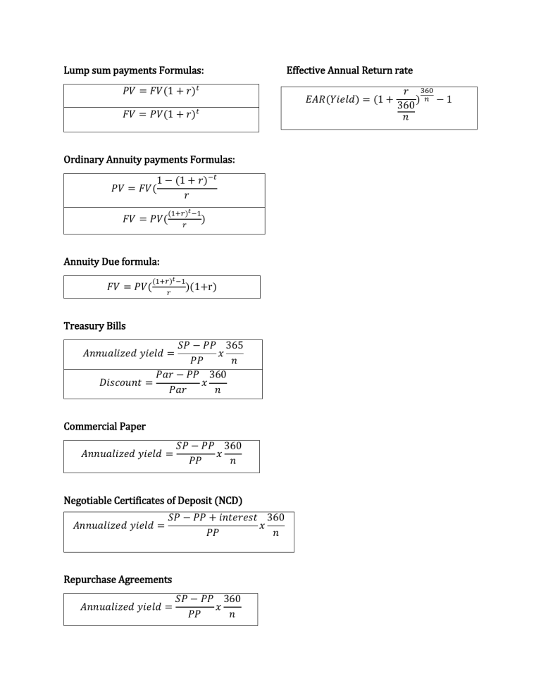 Finance-Formulas