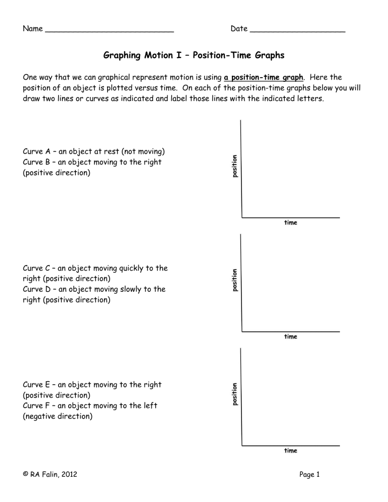 Position-Time Graphs: Motion Analysis Worksheet