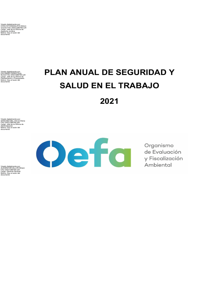 PLAN ANUAL DE SEGURIDAD Y SALUD EN EL TRABAJO 2021