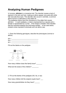 Pedigree Practice: Human Genetic Disorders Worksheet