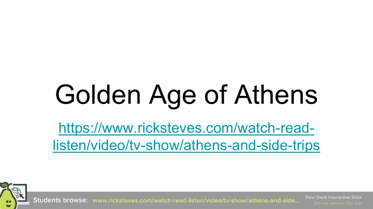 Golden Age of Athens Activity Plan