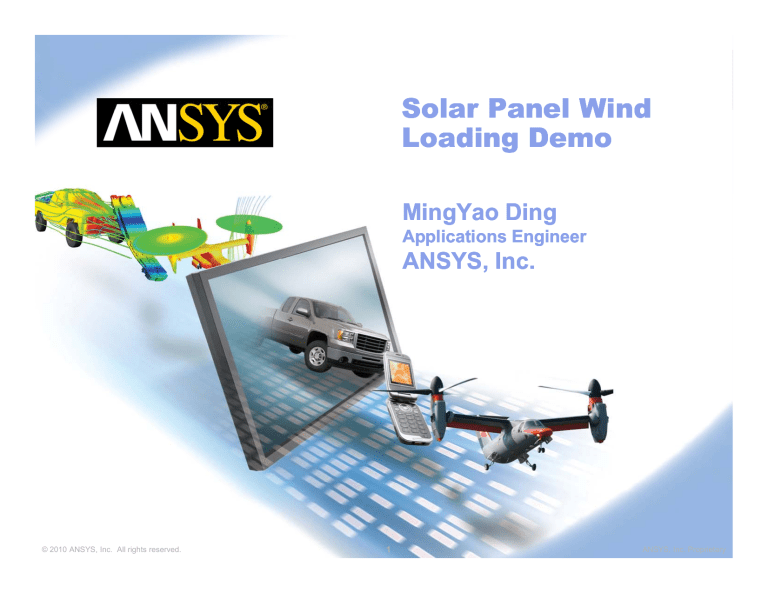 Solar Panel Wind Loading Simulation with ANSYS