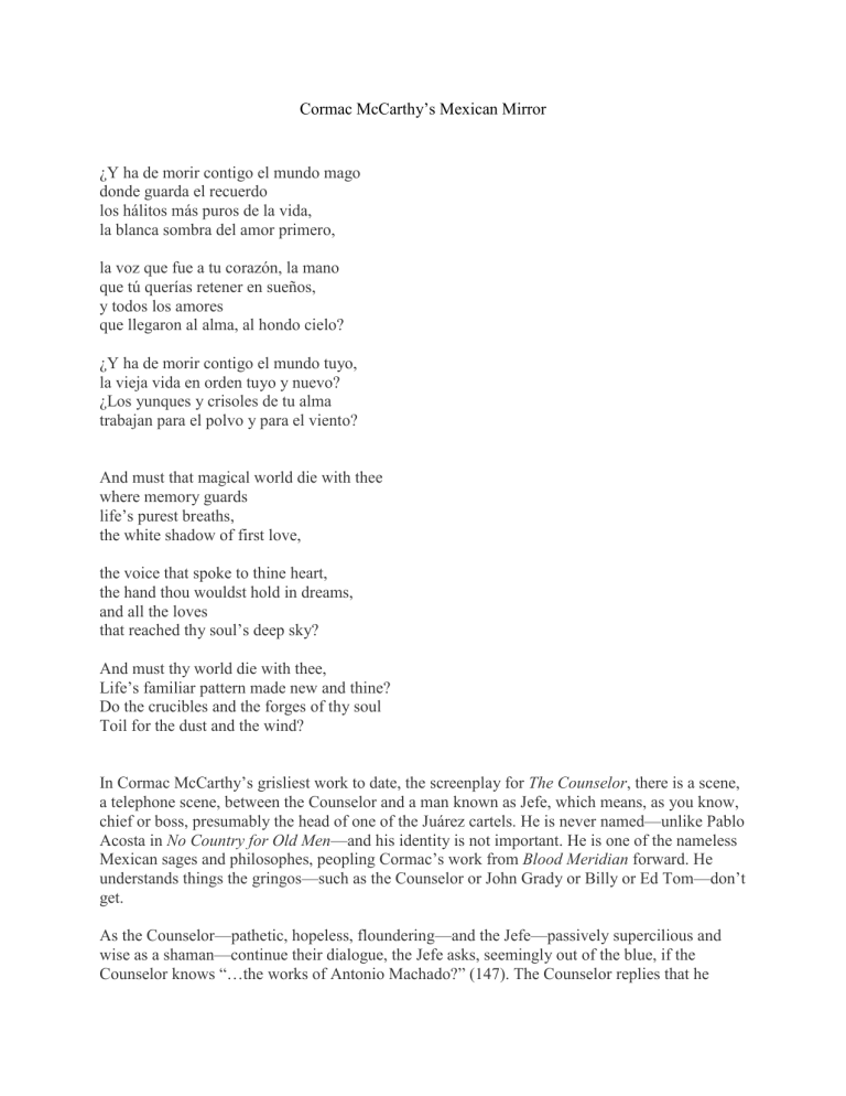Cormac McCarthy's Mexican Mirror: Literary Analysis