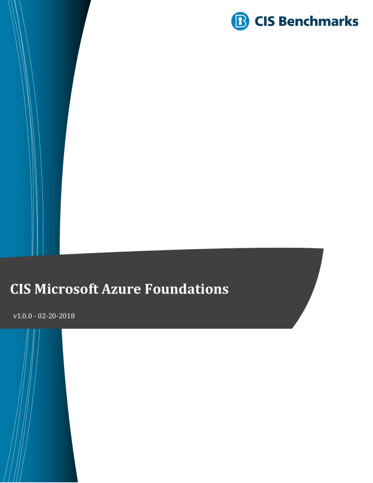 CIS Microsoft Azure Foundations Benchmark v1.0.0