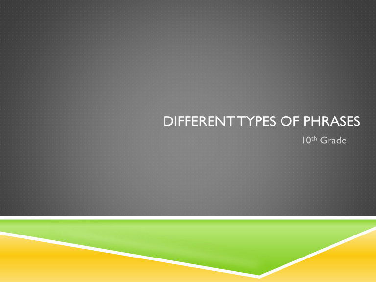 Types of Phrases: Appositive, Participial, Gerund, Infinitive