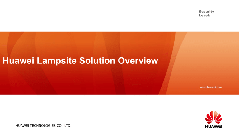 Huawei Lampsite Solution Overview Presentation
