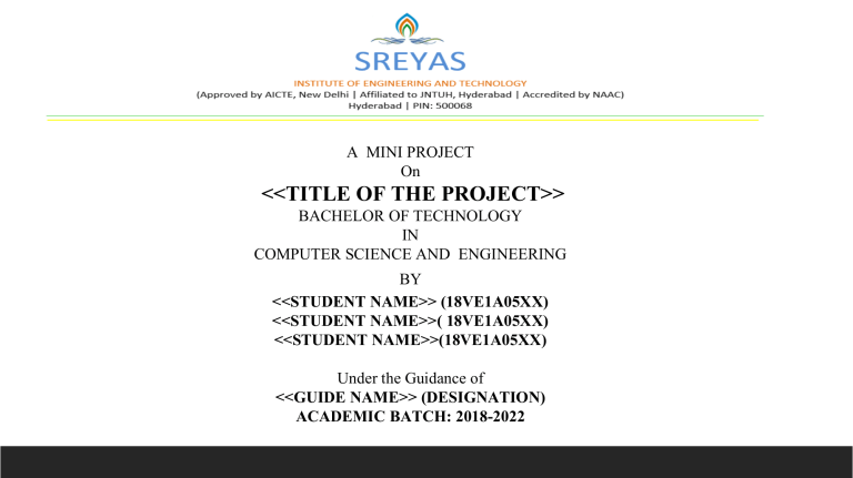 Mini Project Report: Computer Science & Engineering