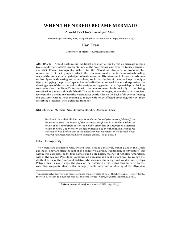 Nereid to Mermaid: Böcklin's Paradigm Shift