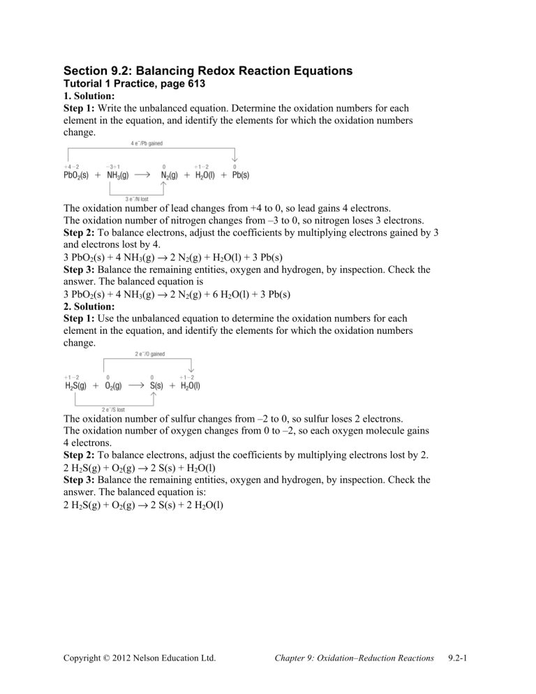 Balancing Redox Reactions Practice