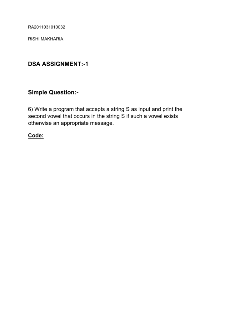 DSA Assignment: C++ Code for String and Array Problems