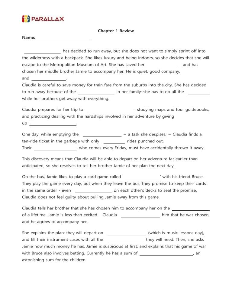 Chapter 1 Book Review Worksheet