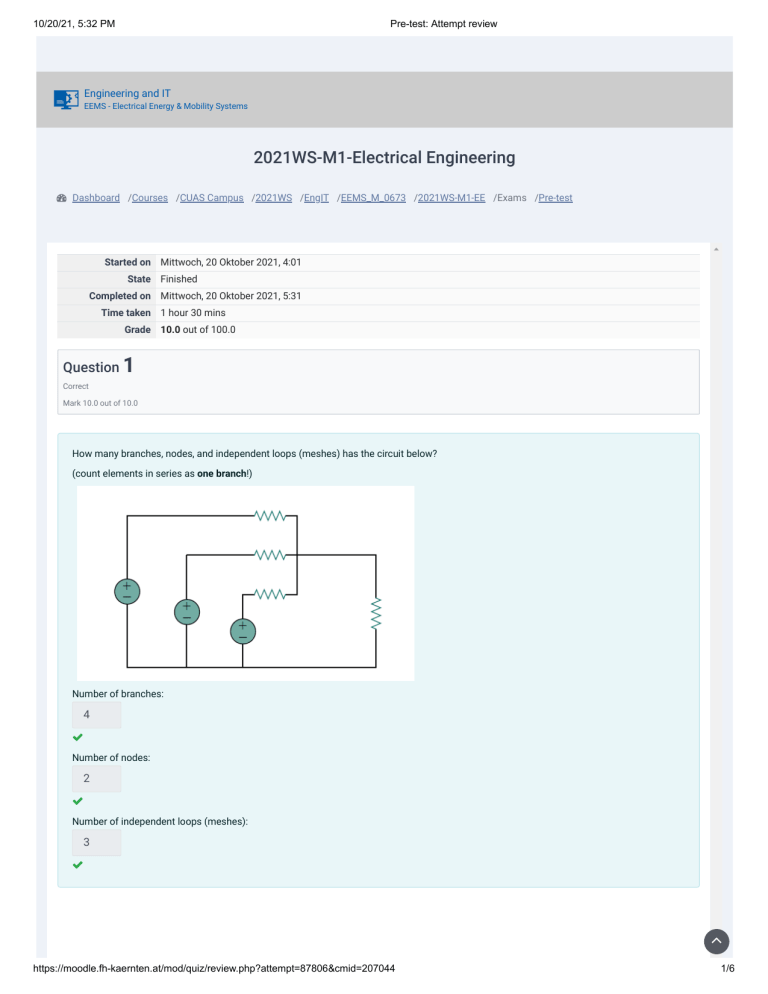 Electrical Engineering Exam Review: Circuit Analysis
