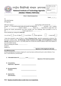 Hostel Leave Form
