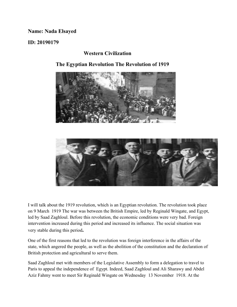 Egyptian Revolution of 1919: Causes, Events, and Aftermath