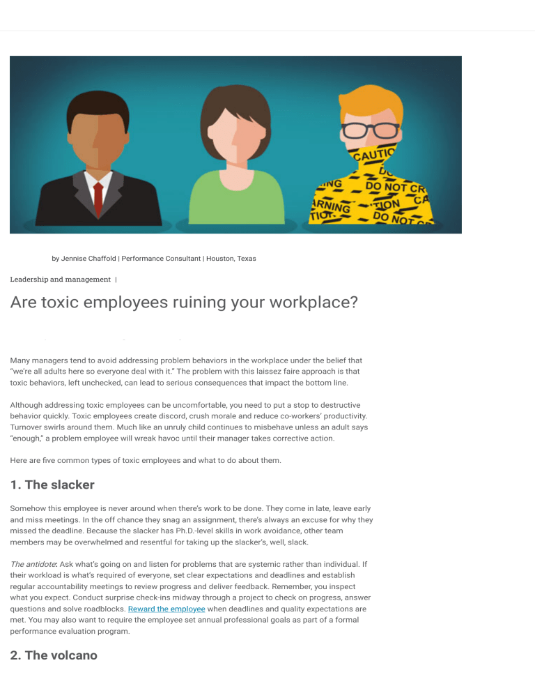 Managing Toxic Employees: A Guide for Managers