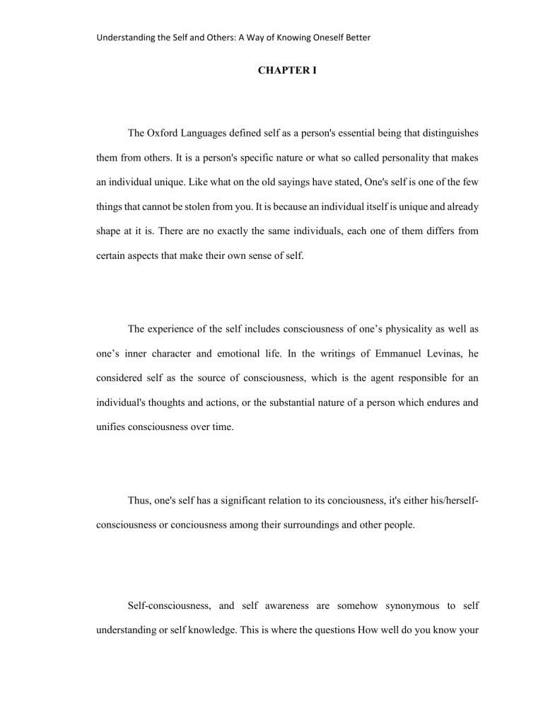 Self and Others: Understanding for Better Relationships