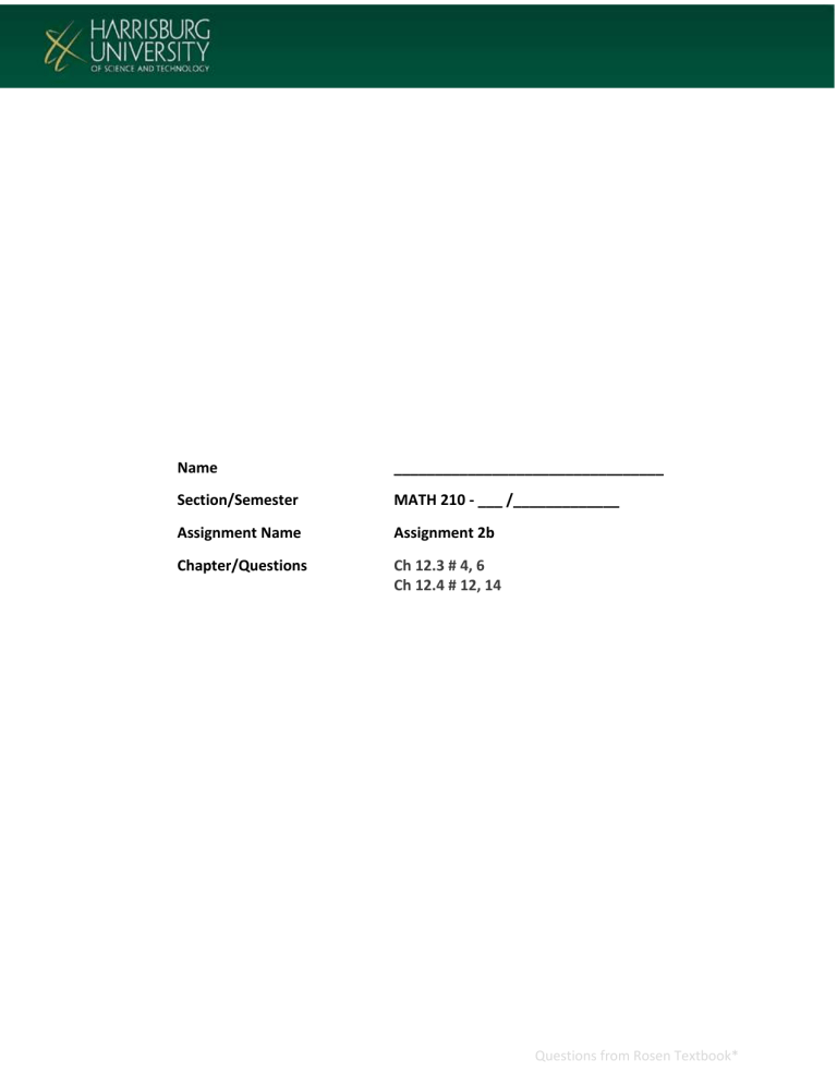 MATH 210 Assignment 2b: Logic Circuits & Boolean Functions