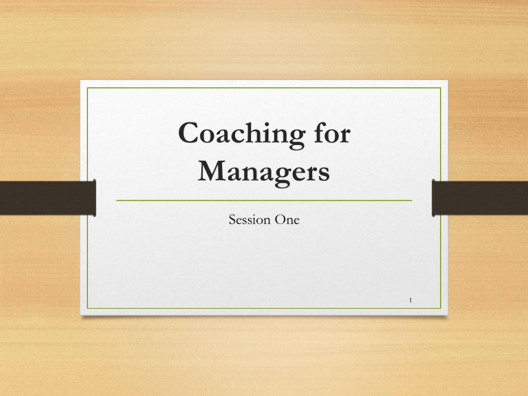 Coaching for Managers: Building a Coaching Culture