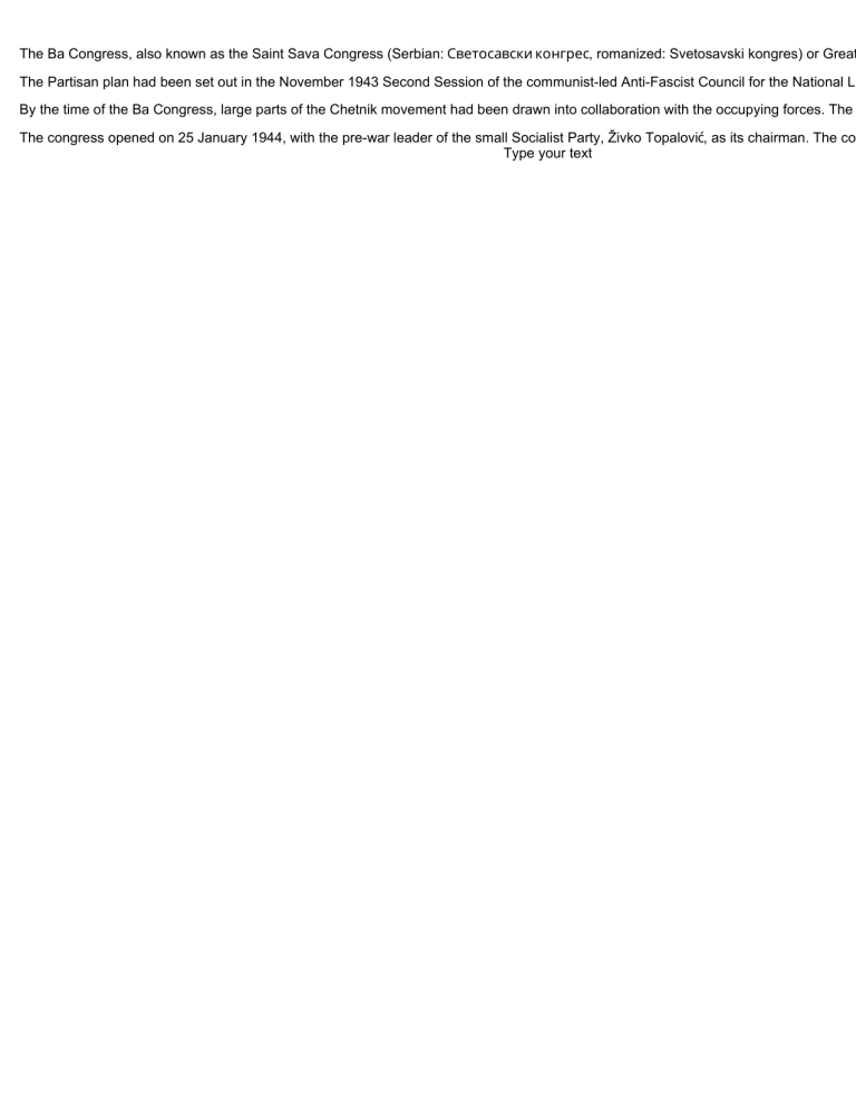 Ba Congress Historical Document