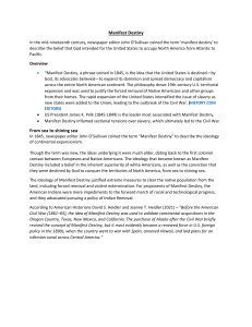 Manifest Destiny Notes