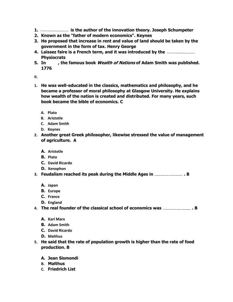 Economics Worksheet: Key Figures & Concepts