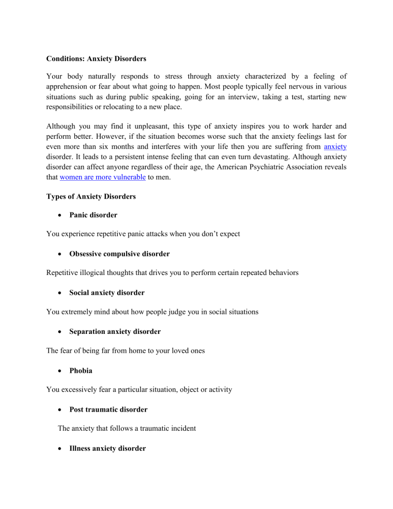 Anxiety Disorders: Types, Causes, and Treatment Options