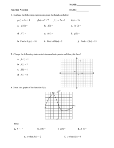 Function Notation Worksheet: Algebra Practice