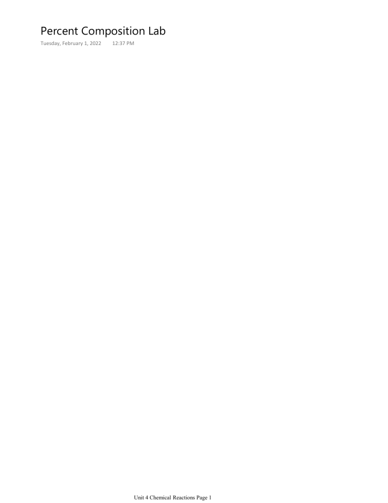 Percent Composition Lab: Sugar in Gum