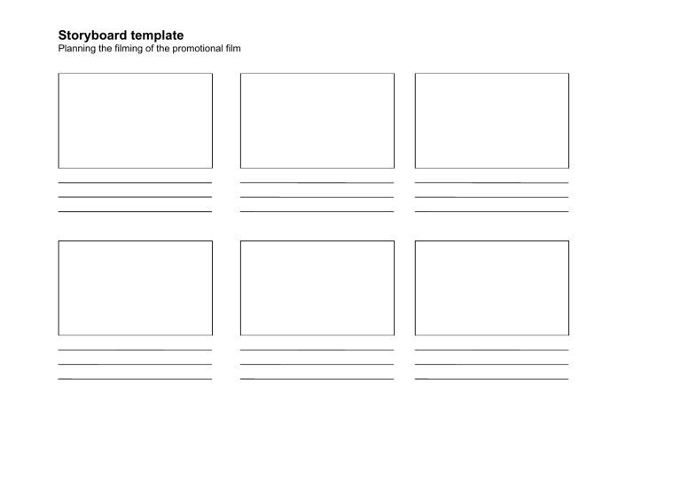 Storyboard Template: Promotional Film Planning