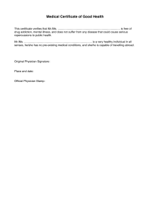 Student Medical Certificate 1 Faculty of Engineering