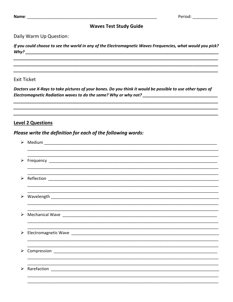 Waves Test Study Guide