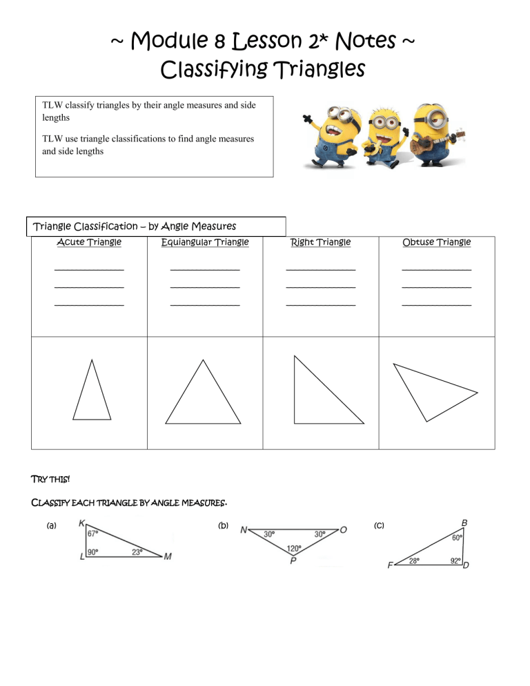 Classifying Triangles: Angle & Side Lengths