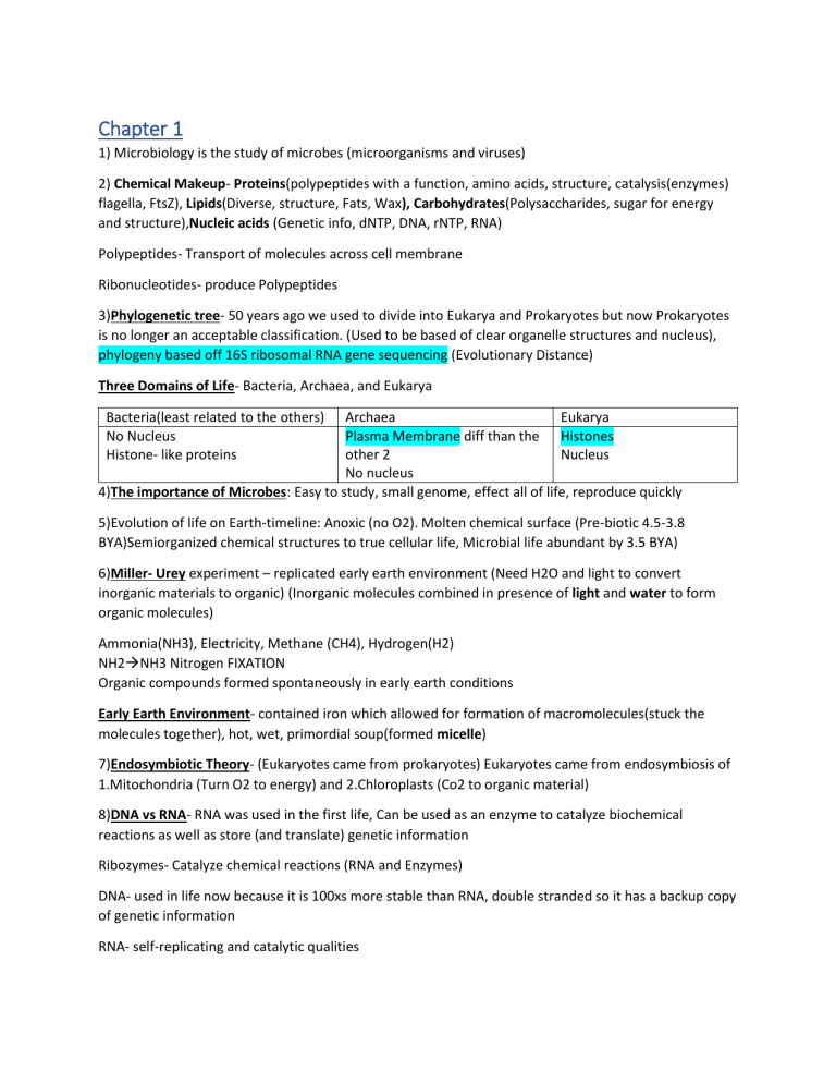 Microbiology Lecture Notes: Cell Structure & Evolution
