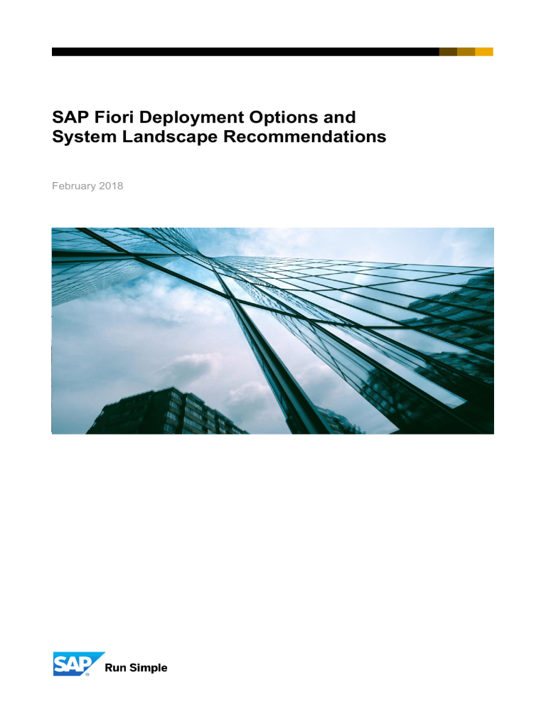 SAP Fiori Deployment Options & System Landscape