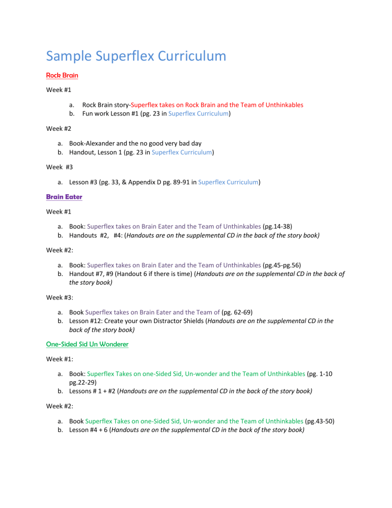 Superflex Curriculum: Social Thinking Skills