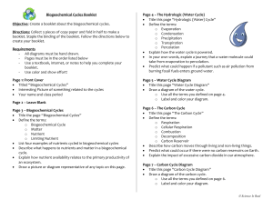 Biogeochemical Cycles Quiz: Nitrogen, Phosphorus, Carbon, Water