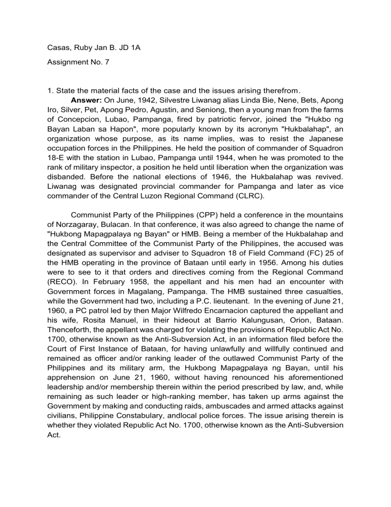 Anti-Subversion Act Case Analysis