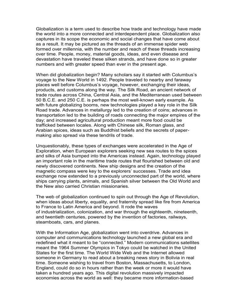 Globalization: History, Impact, and Modern Era
